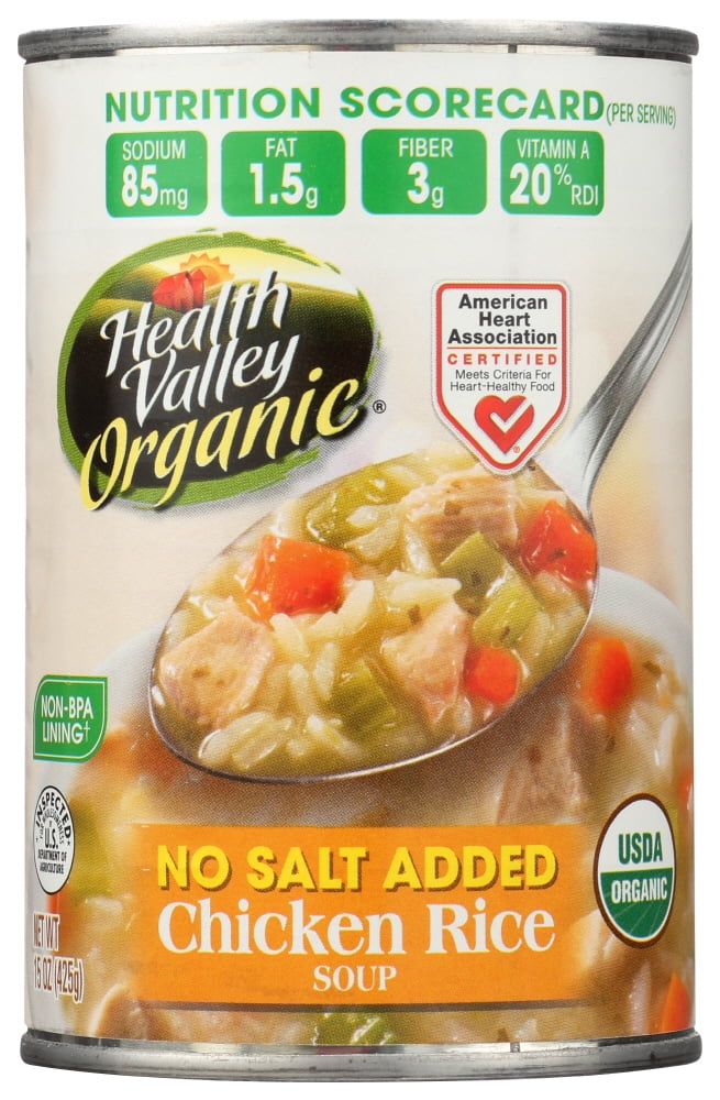 Health Valley Organic Low Sodium Chicken & Rice Soup, 15 Oz - Walmart.com