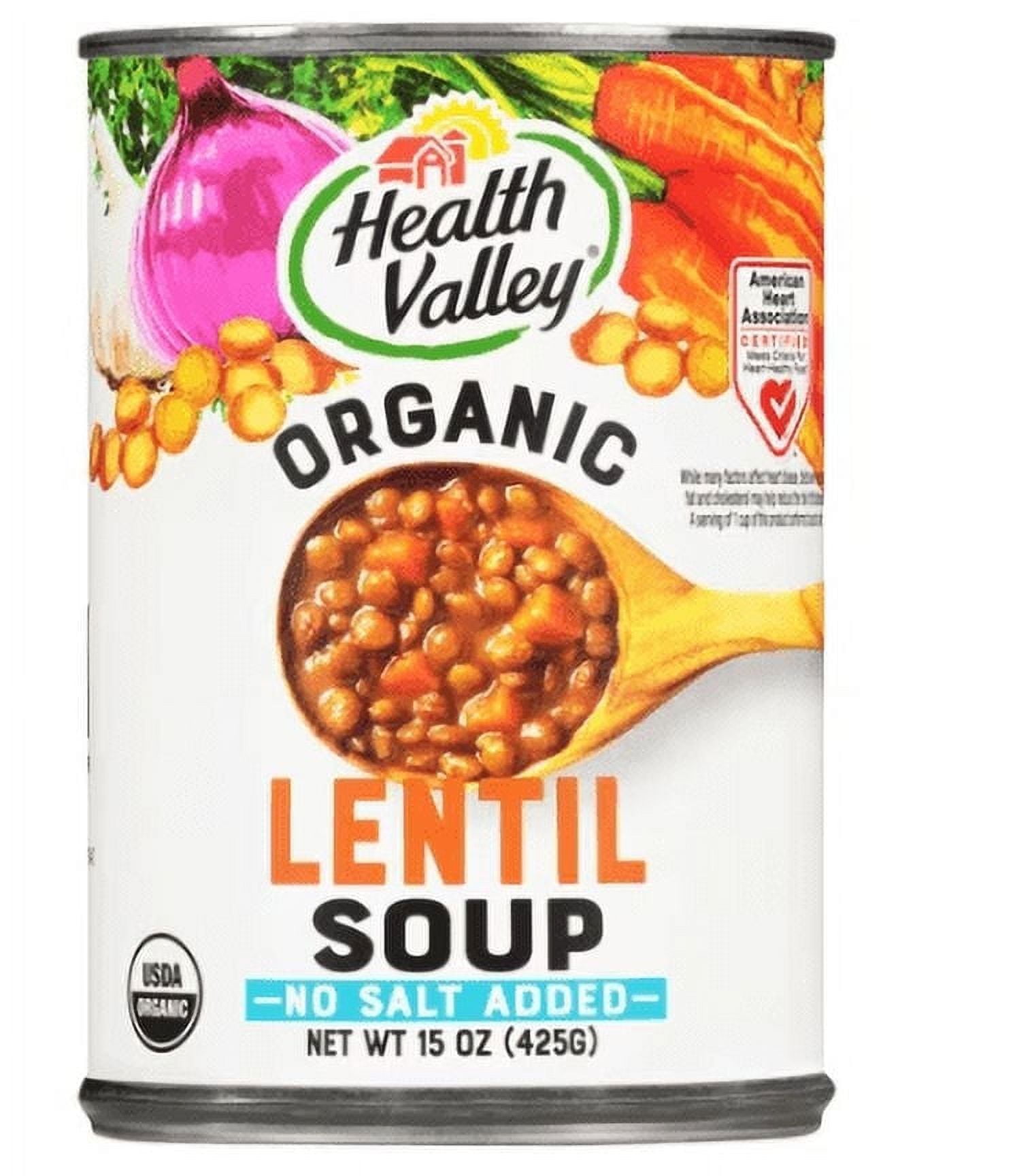 Health Valley Organic Soup No Salt Added Lentil -- 15 fl oz Pack of 2 ...