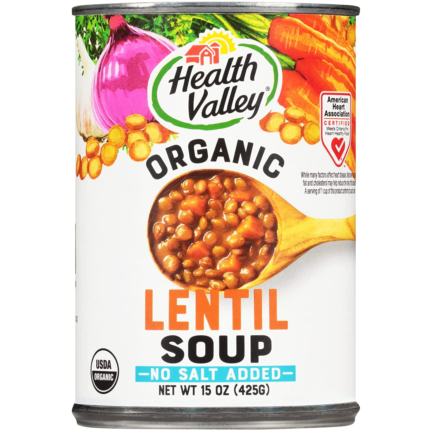 Health Valley Organic Soup No Salt Added Lentil 15 fl oz - Walmart.com