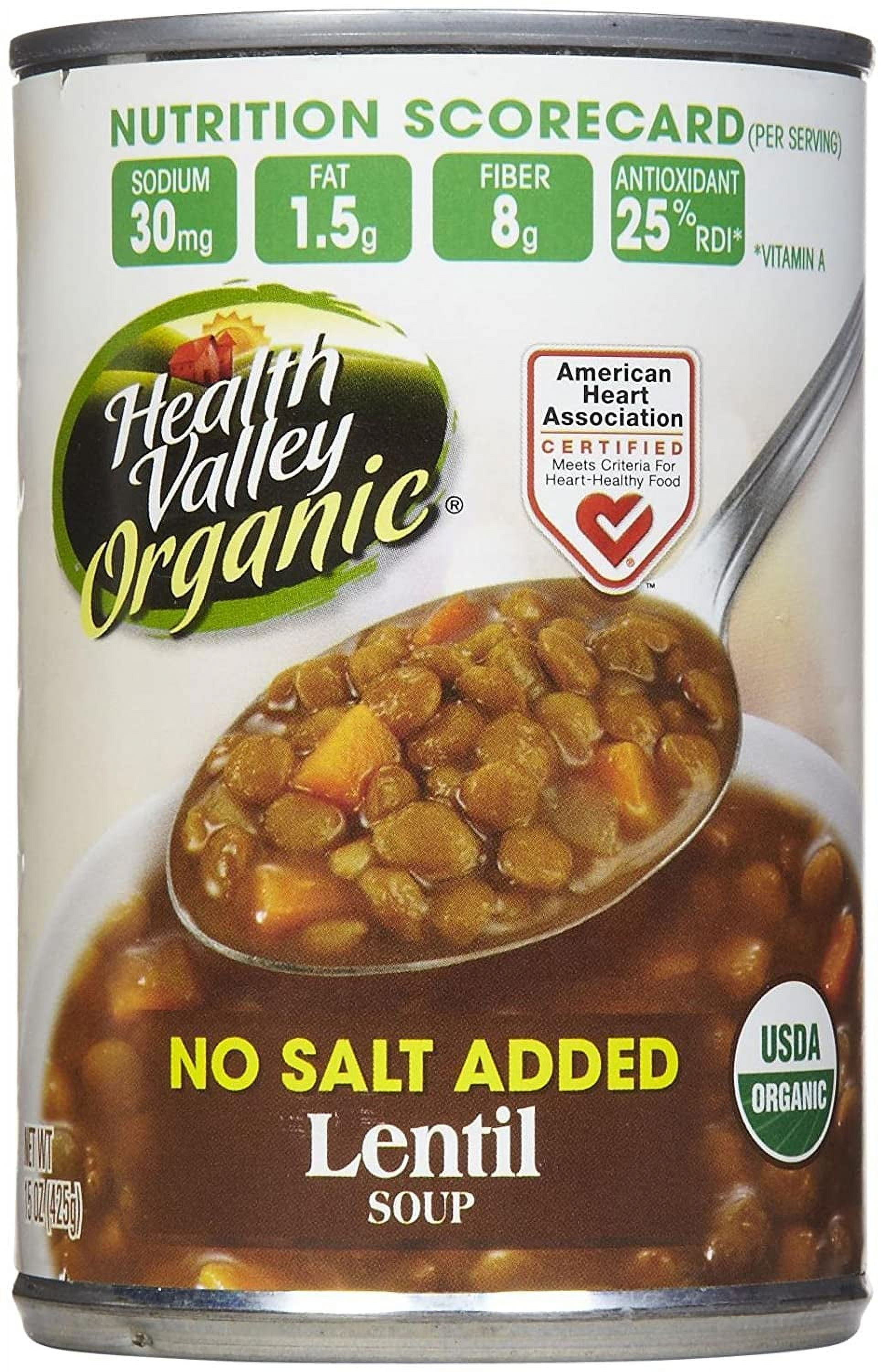 Health Valley Organic Soup No Salt Added Lentil -- 15 fl oz - Walmart.com