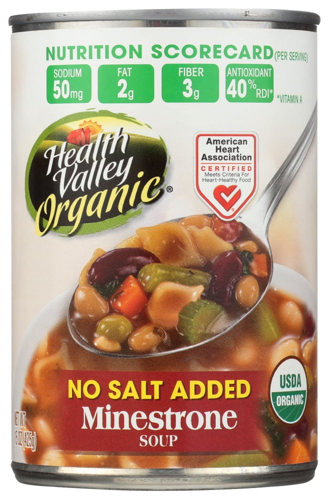 Health Valley Soup, Organic Minestrone No Salt, 14.5 Oz. - Walmart.com
