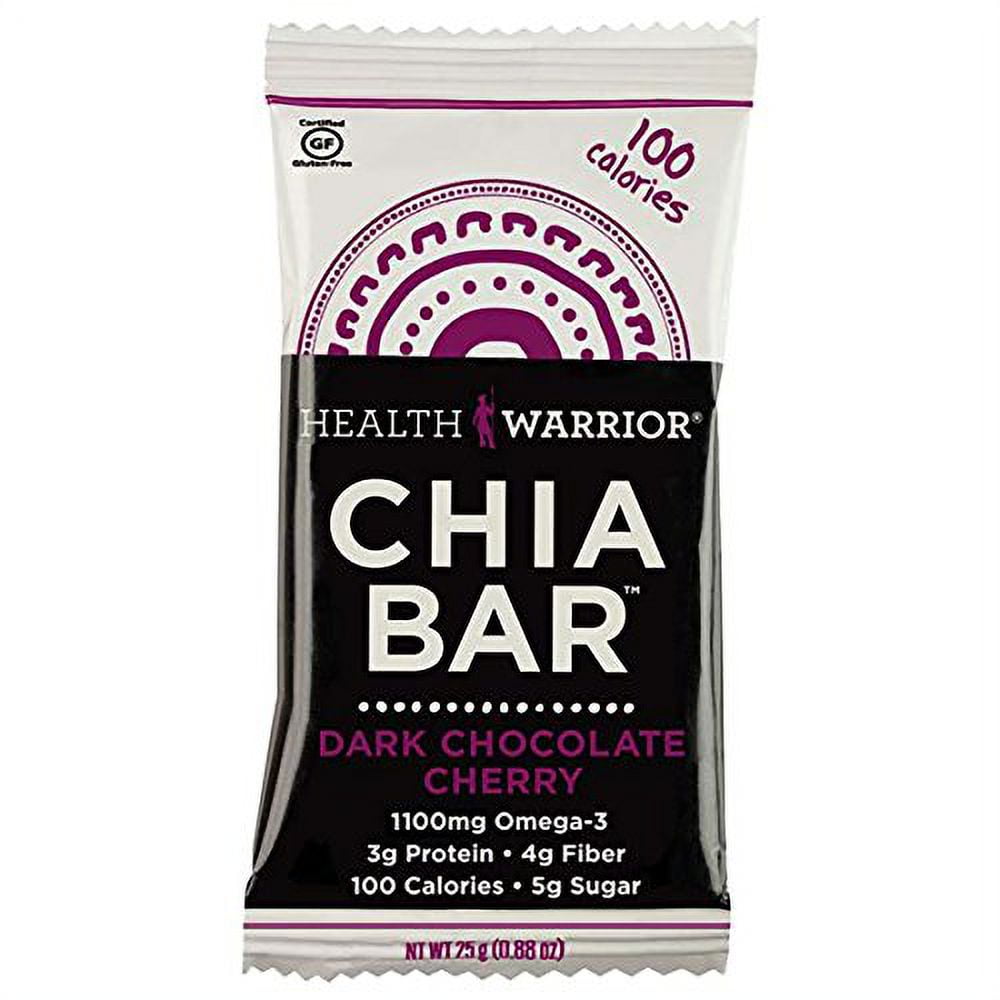 Health Warrior Chia Bar - Dark Chocolate Cherry - .88 oz Bars - Case of ...