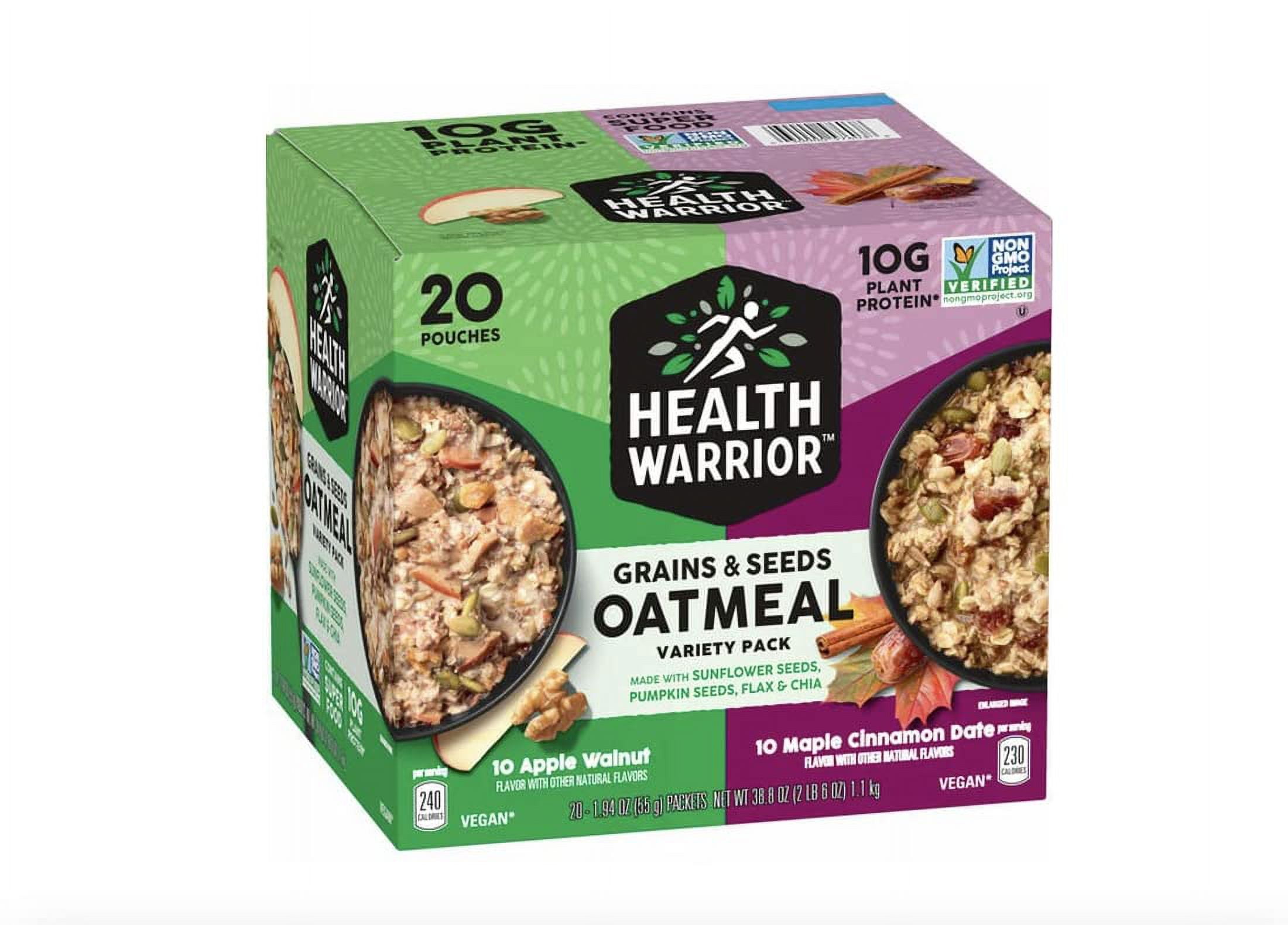 Health Warrior Oatmeal Variety Pack(20 individual Packs) - Walmart.com