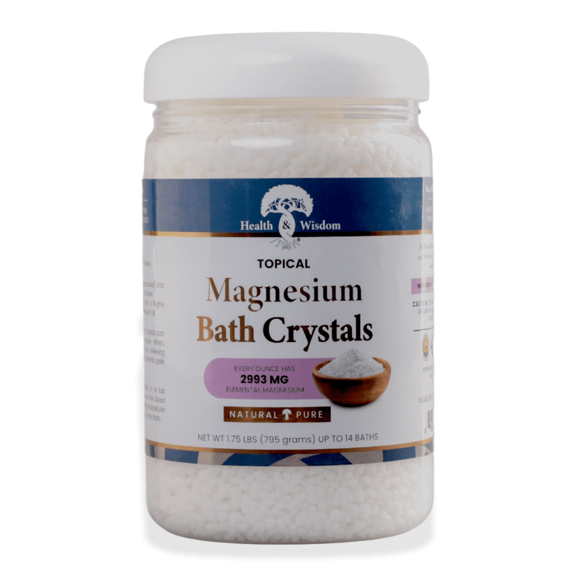 Health and Wisdom - Magnesium Bath Crystals - 1.75 lbs. (795 Grams ...