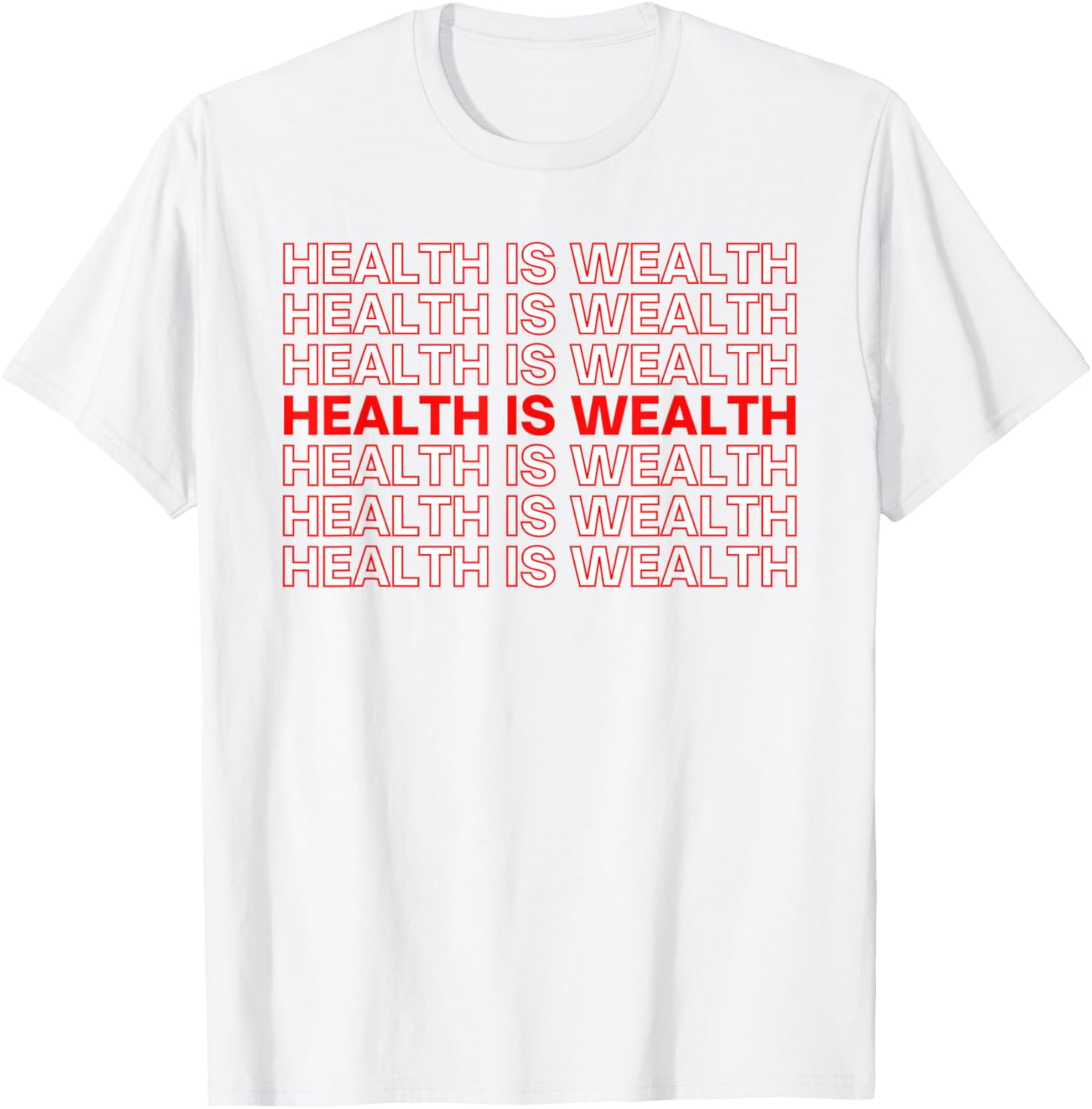 Health is Wealth Thank You Bag Style Healthy Wellness Meme T-Shirt ...