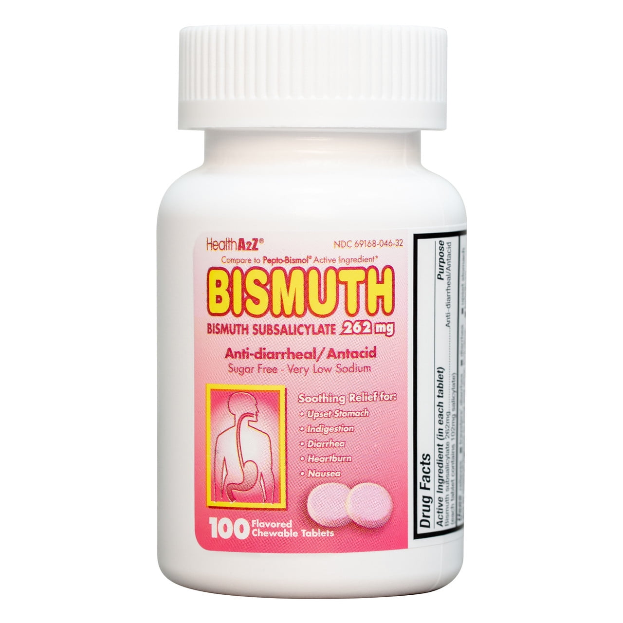 HealthA2Z Bismuth 262mg | Anti-Diarrhea Medication | Sour Stomach ...