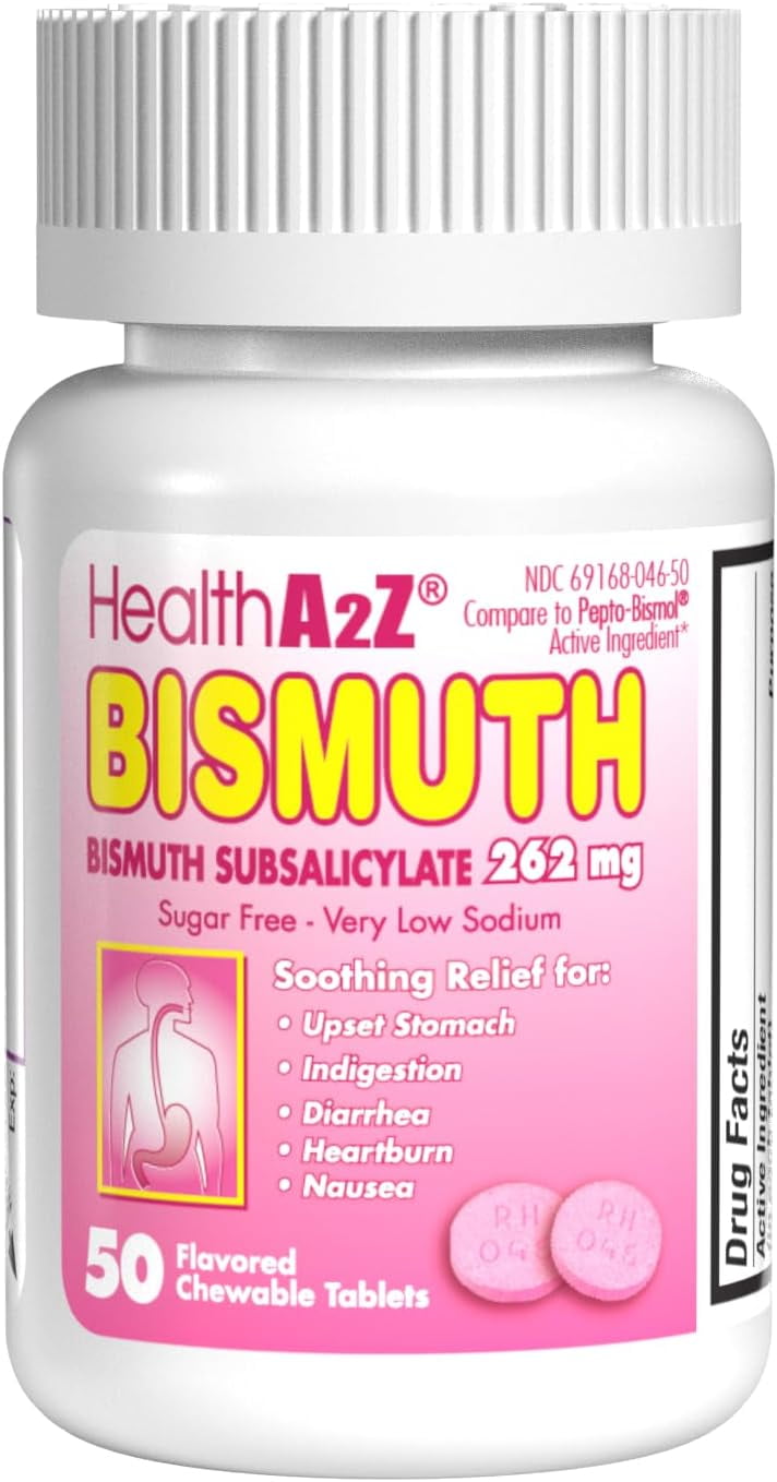 HealthA2Z Bismuth 262mg | Anti-Diarrhea Medication | Sour Stomach ...