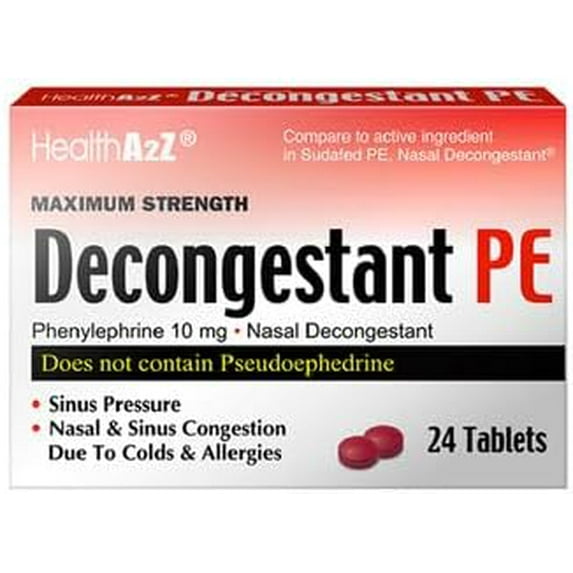 HealthA2Z® Decongestant PE | Phenylephrine HCl 10 mg | Nasal & Sinus ...