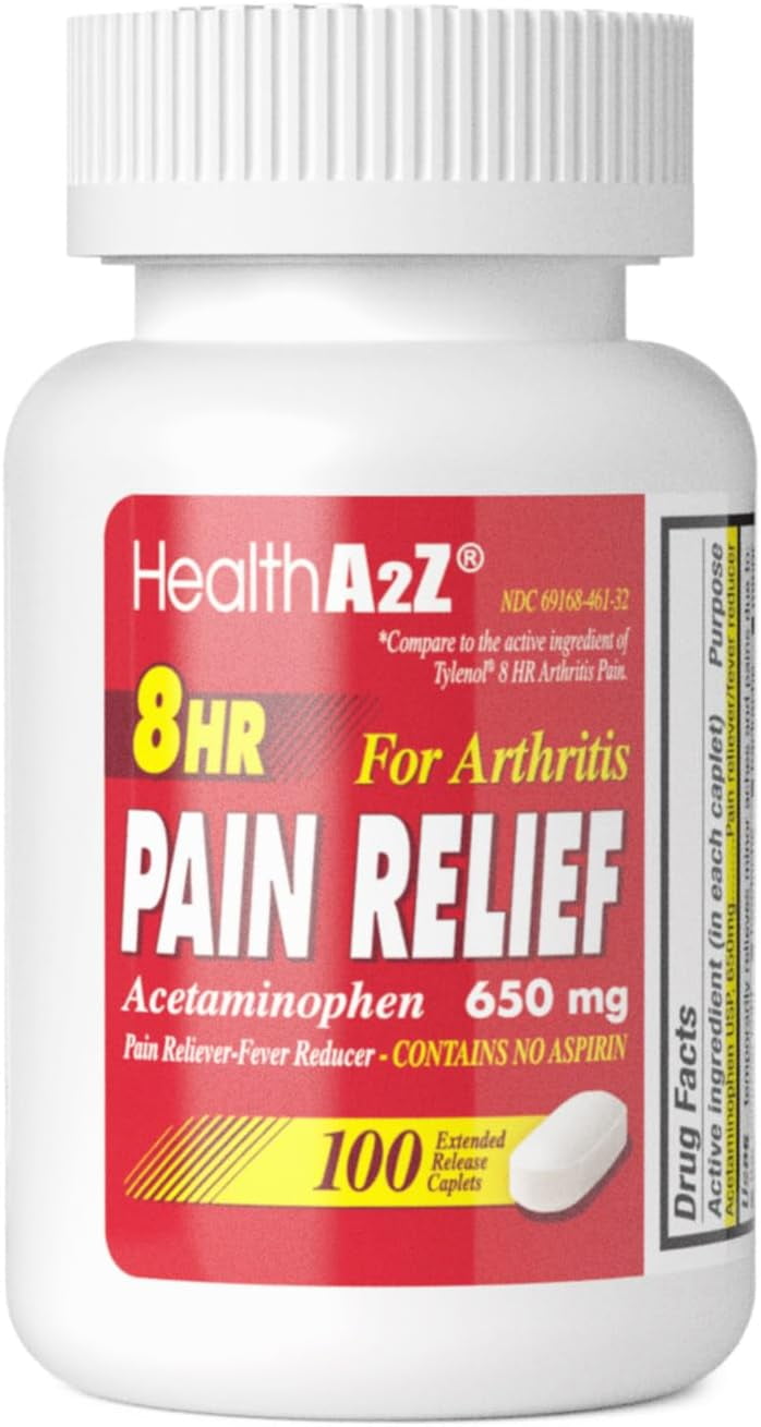 HealthA2Z® Pain Relief Extended Release | Acetaminophen 650mg | 100 ...