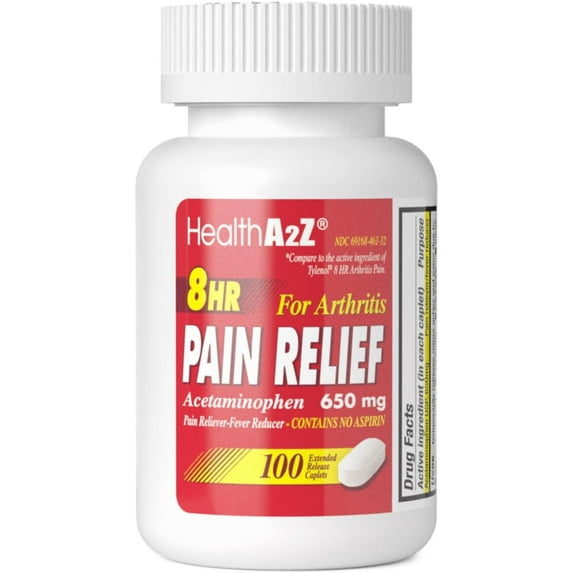 HealthA2Z® Pain Relief Extended Release | Acetaminophen 650mg | 100 ...