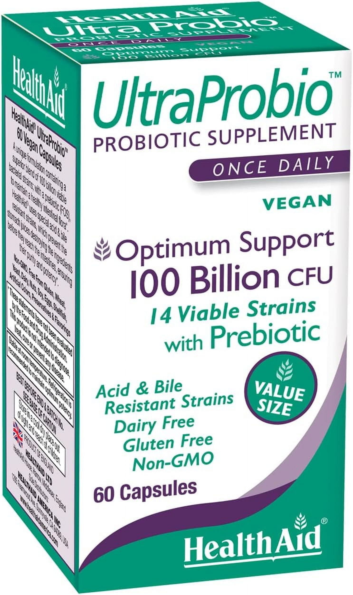HealthAid UltraProbio, 100 Billion 60ct Once Daily Capsules, Optimum ...