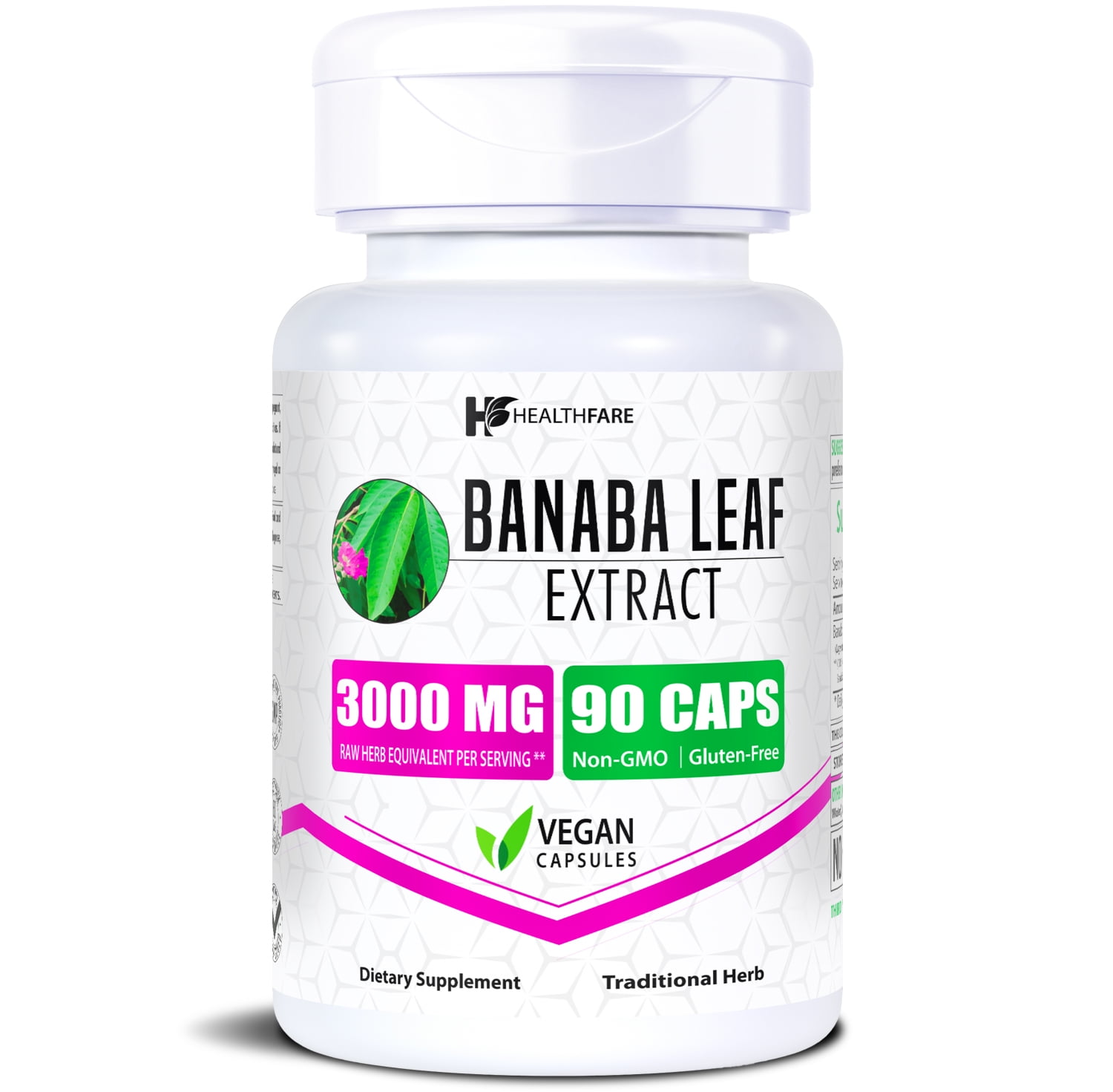 HealthFare Banaba Leaf Extract Capsules 3000mg | 90 Vegan Pills ...