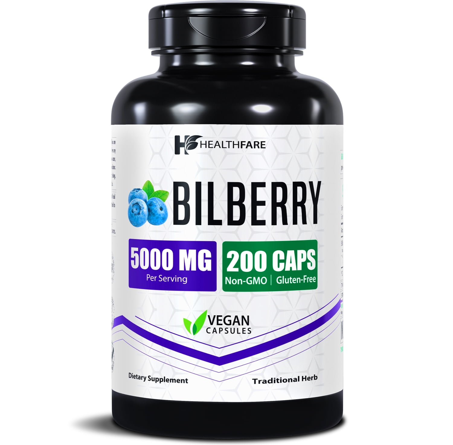 Ultra Strength 5000mg Bilberry Extract Capsules | 200 Count | Eye ...