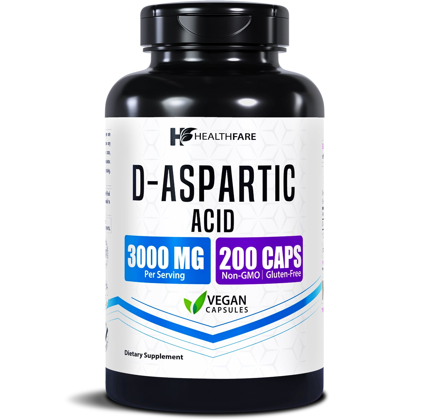 HealthFare D-Aspartic Acid Capsules, 200ct, 3000mg Amino Acid ...