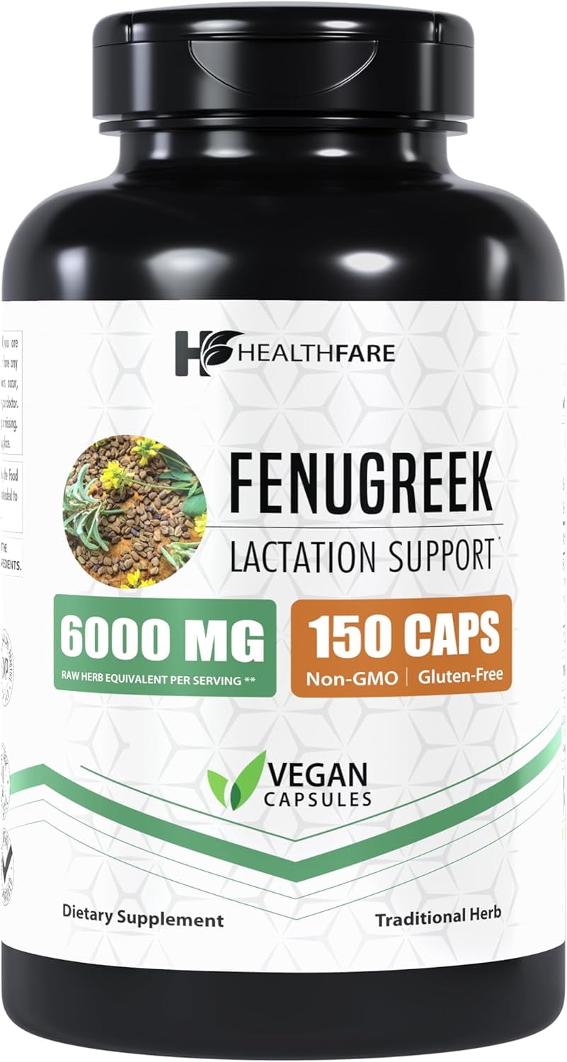 HealthFare Fenugreek Supplement Capsules, 6000mg | 150 Veg Capsules ...