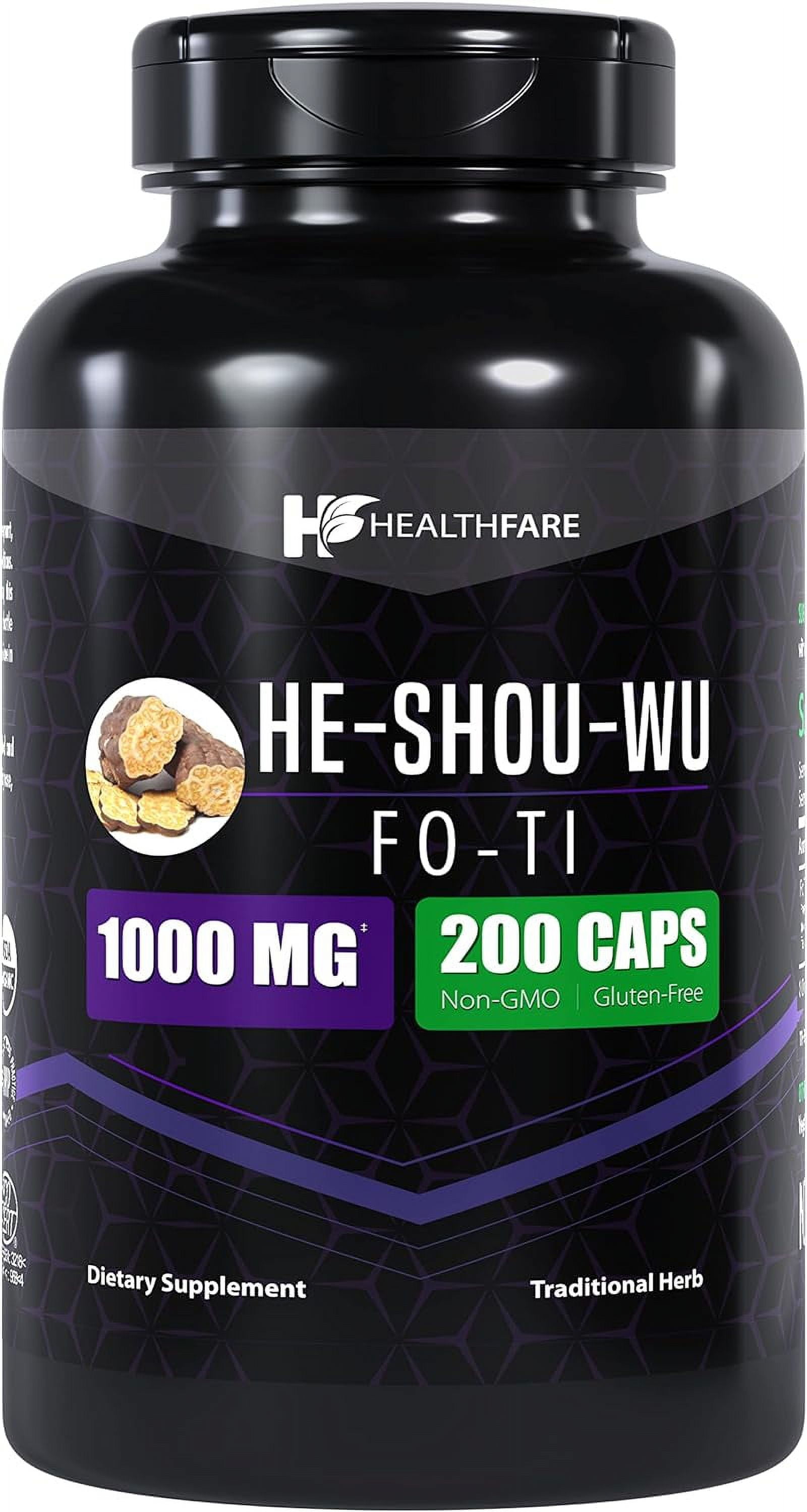 HealthFare Fo-Ti He Shou Wu 1000mg | 200 Count | Fo-Ti Herbal ...