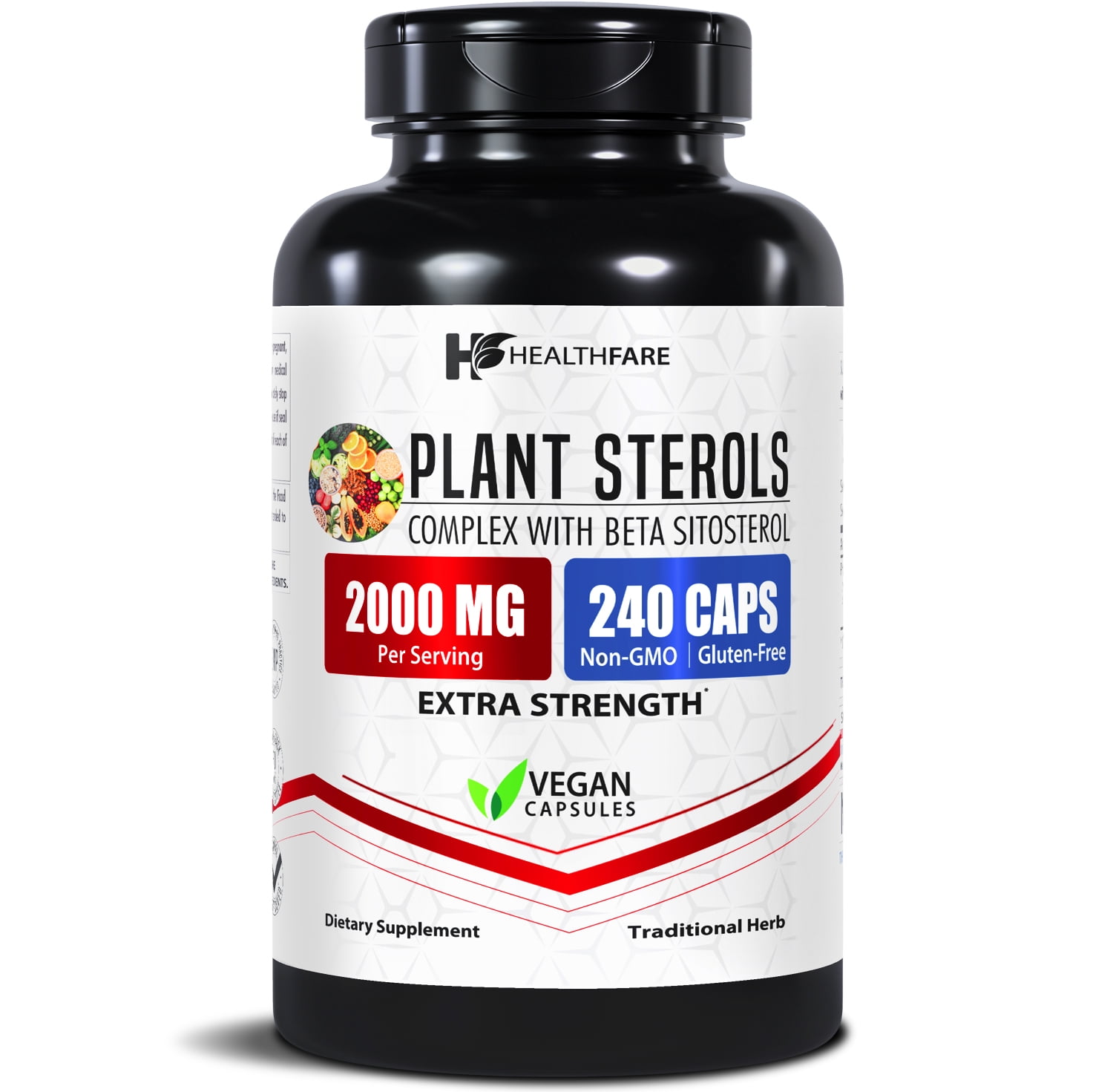 HealthFare Plant Sterols Supplement, 2000mg Dosage, 240 Capsules, Beta ...