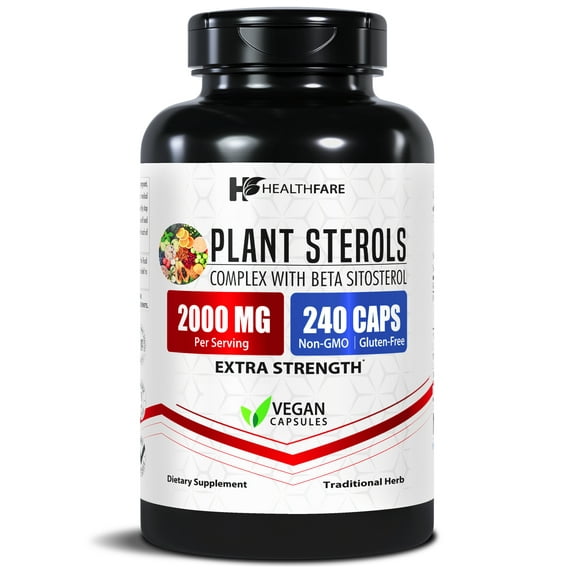 HealthFare Plant Sterols Supplement, 2000mg Dosage, 240 Capsules, Beta ...