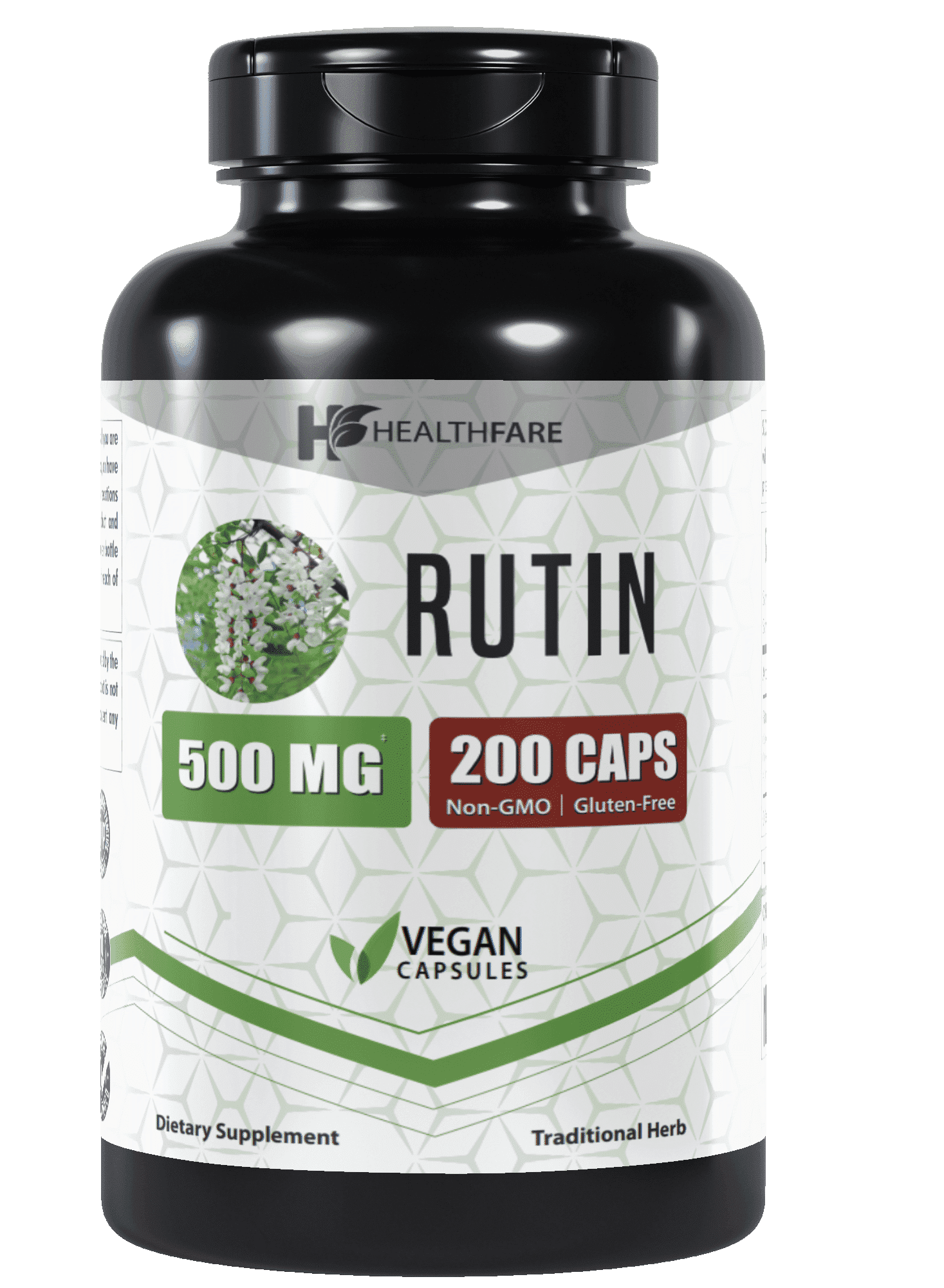 HealthFare Rutin | 200 Veg Capsules, 500mg Rutoside Bioflavonoid, Non ...