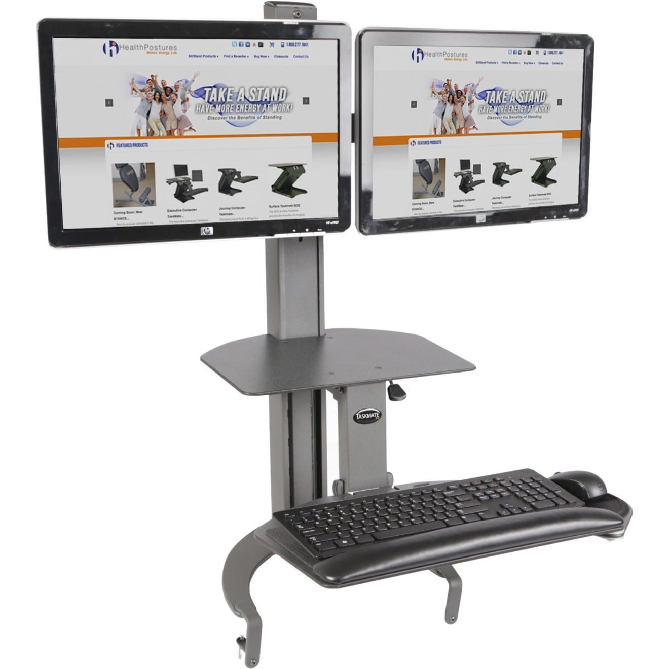 HealthPostures TaskMate Dual Height Adjustable Desk - Walmart.com