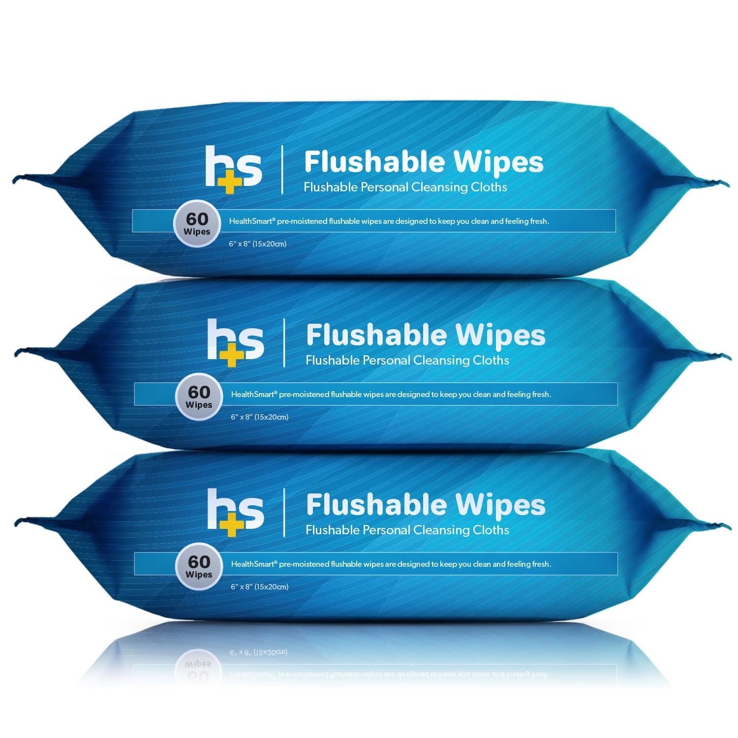 HealthSmart 180 Count Flushable Wipes, for Sensitive Skin, 3 Packs of ...