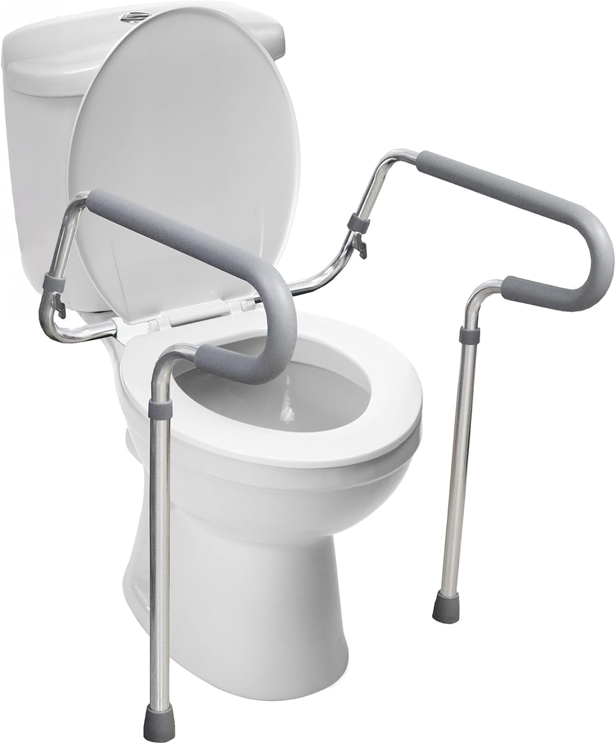 HealthSmart Medical Grade Toilet Safety Rails, Adjustable, Non-Slip ...