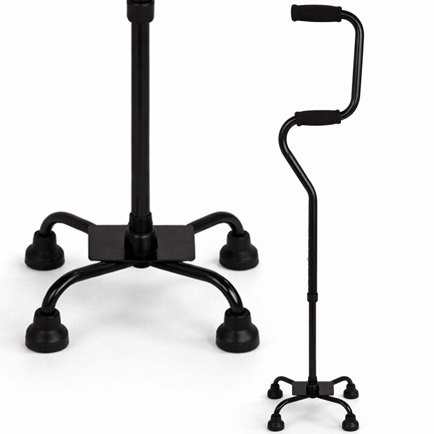 HealthSmart Orthopedic Quad Cane, Adjustable, Foam Handles, Sit to ...
