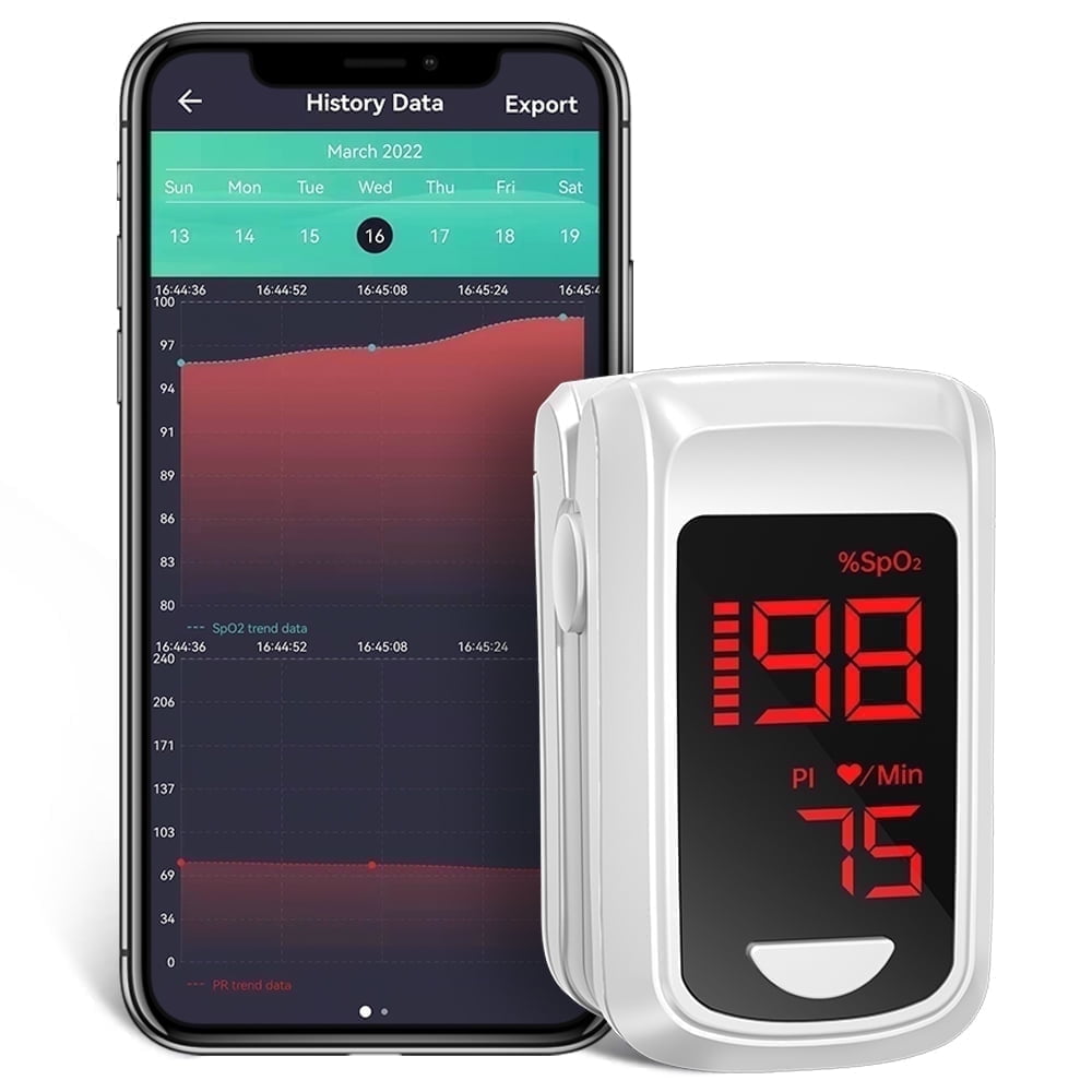 HealthTree Fingertip Pulse Oximeter device for tracking oxygen levels ...
