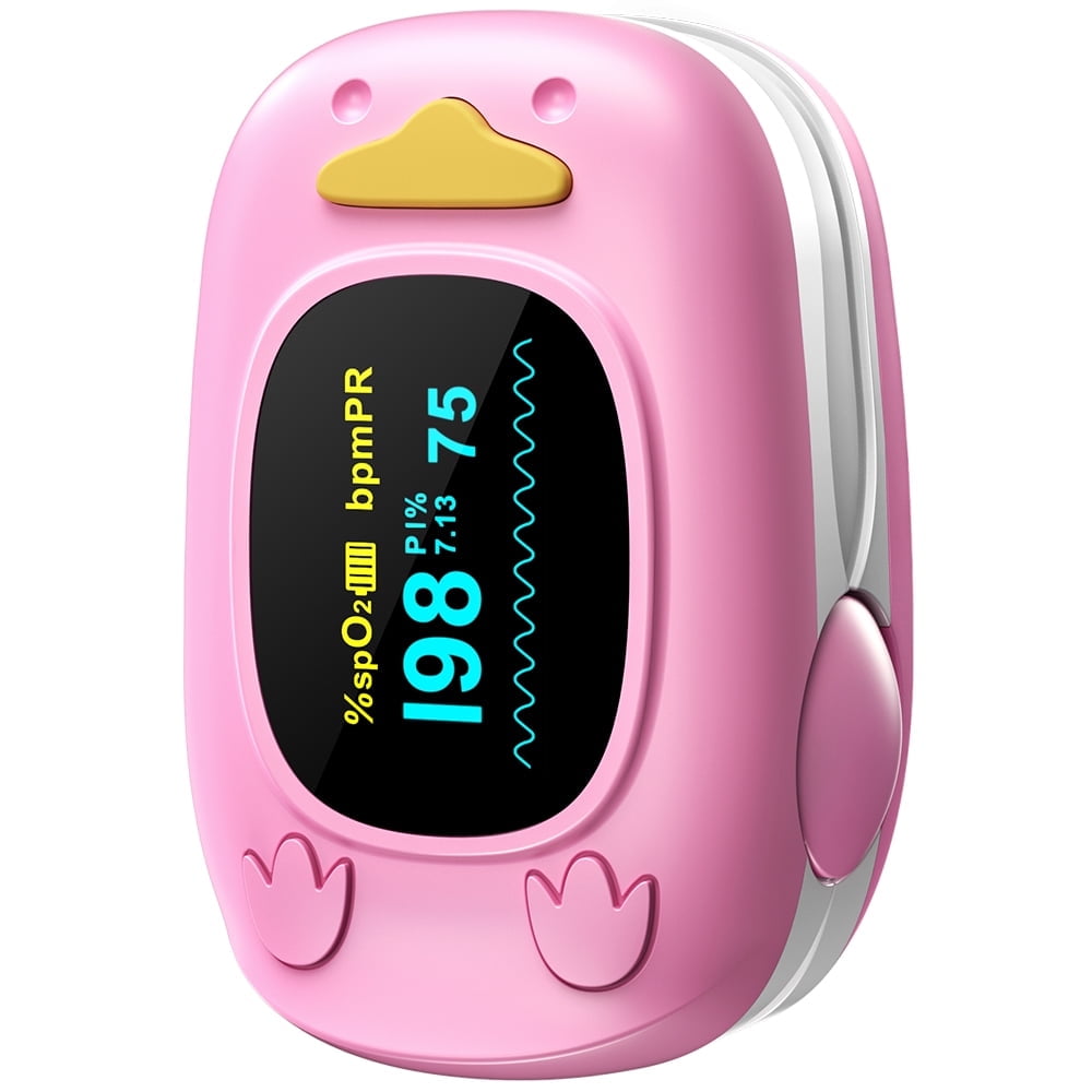 HealthTree Digital Pulse Oximeter for Kids Pink, Fast Blood Oxygen and ...