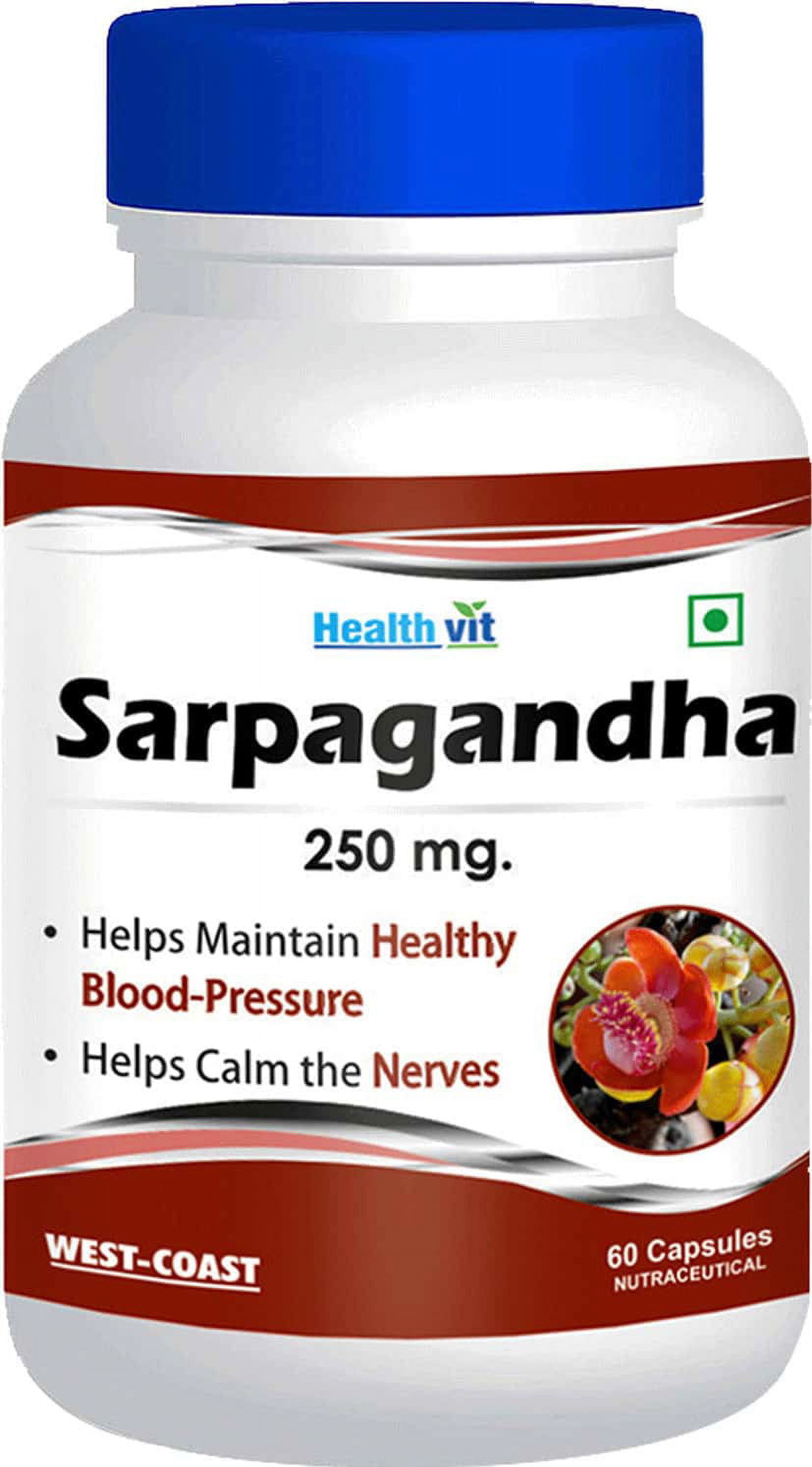 HealthVit Sarpagandha Capsule 250mg - Walmart.com