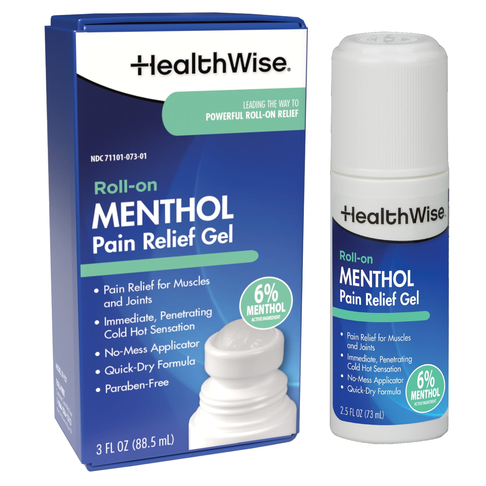 HealthWise 6% Menthol Roll-On | Cold Hot Sensation | Pain Relief Gel ...