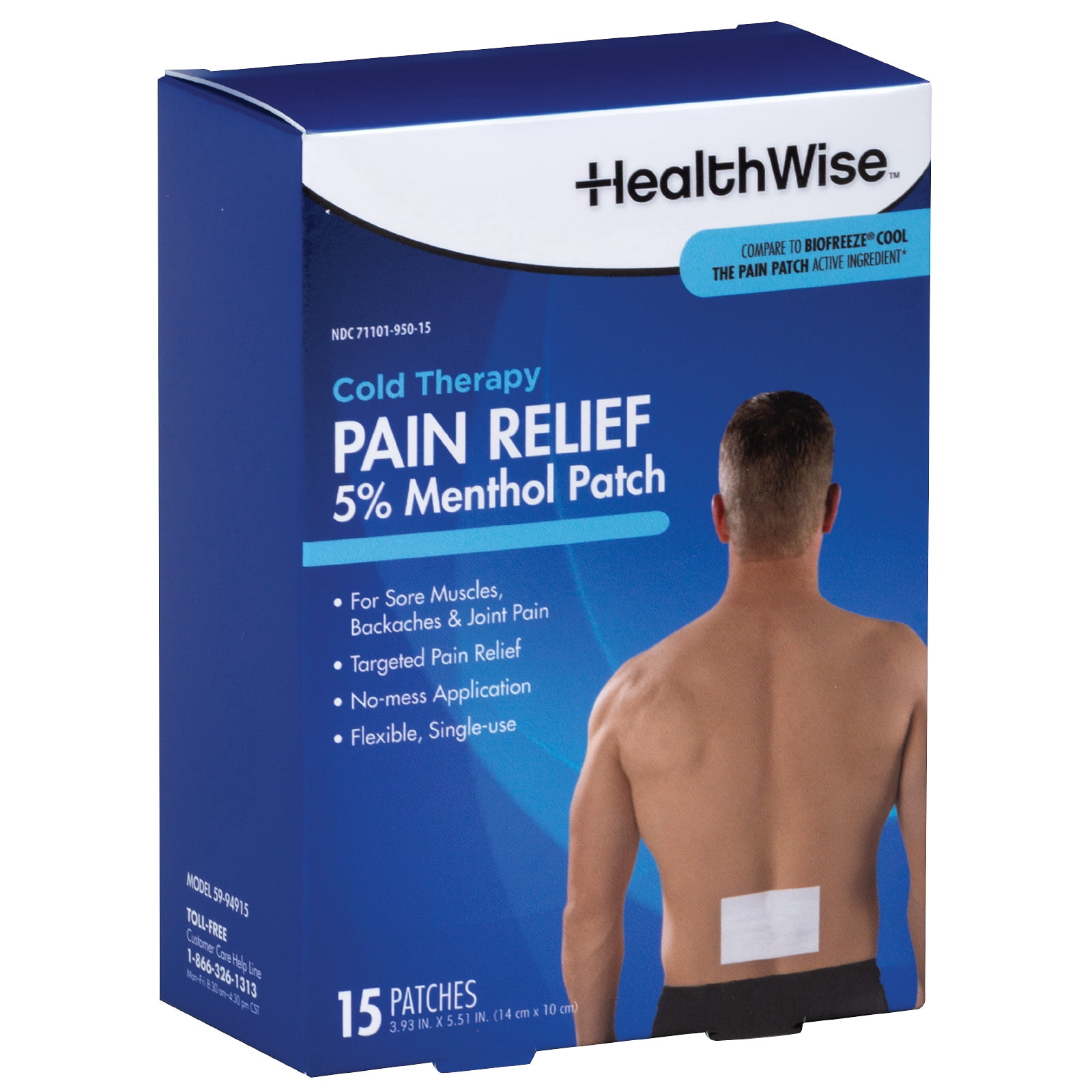 HealthWise Cold Therapy Menthol Pain Relief Patch | 5% Menthol | Back ...