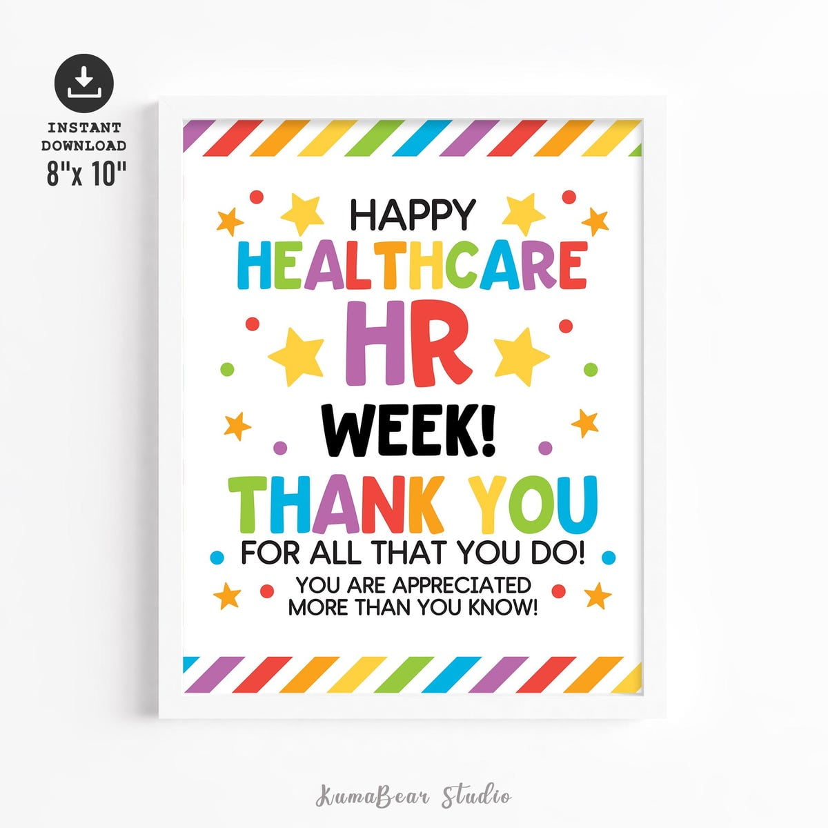 Healthcare HR Week Sign Printable, Healthcare Human Resources ...