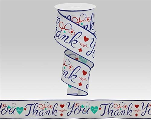 Healthcare Heroes Wired Edge Ribbon, Nurse Doctor EMT EMS Radiology, 10 ...