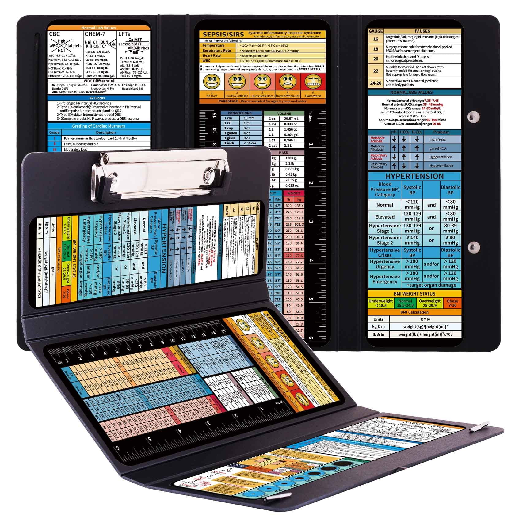 Healthcare Professional Clipboard, 2 Pack Foldable Plastic Clipboard ...