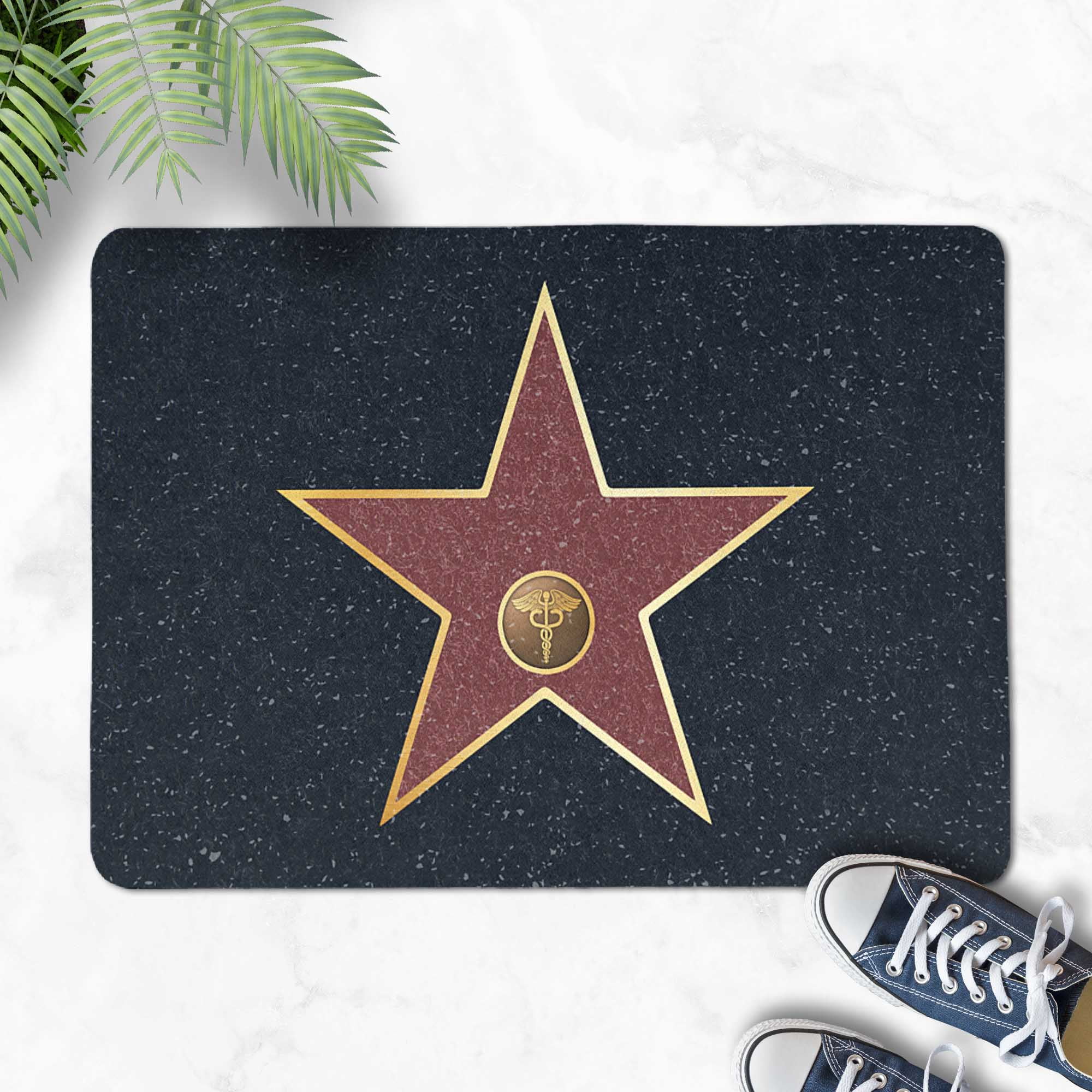 Healthcare Star Recognition Doormat, Red Star Welcome Mat with Medical ...