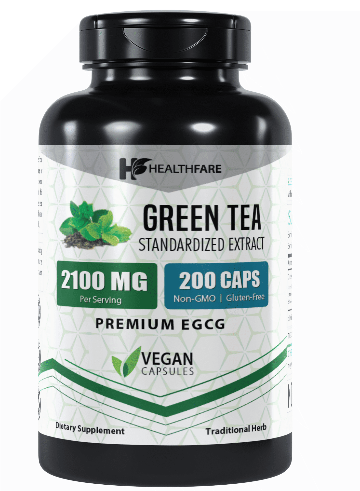 HealthFare ECGG Green Tea Extract | 200 Capsules | Standardized 50% ...