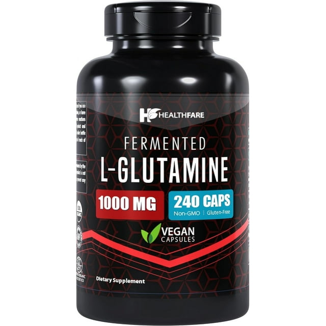Healthfare L-Glutamine 1000mg | 240 Capsules | Amino Acid Fuel for Gut ...