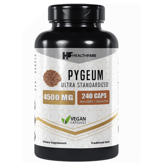 Healthfare Pygeum Bark Extract Supplement 4500mg | 240 Capsules | Prostate Health, Bladder and ...