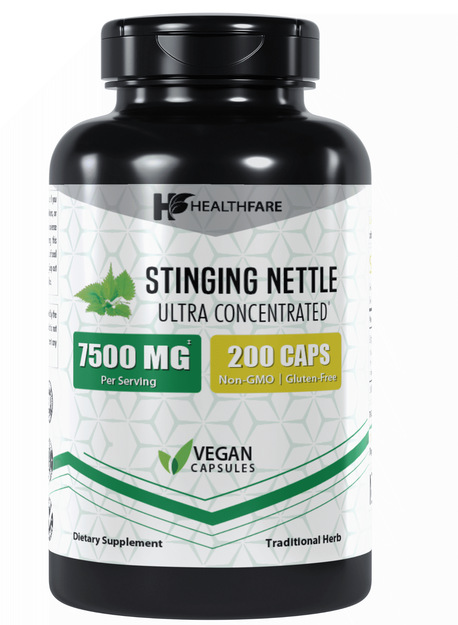 Healthfare Stinging Nettle Extract 7500mg, 200 Caps, Non-GMO, Gluten ...