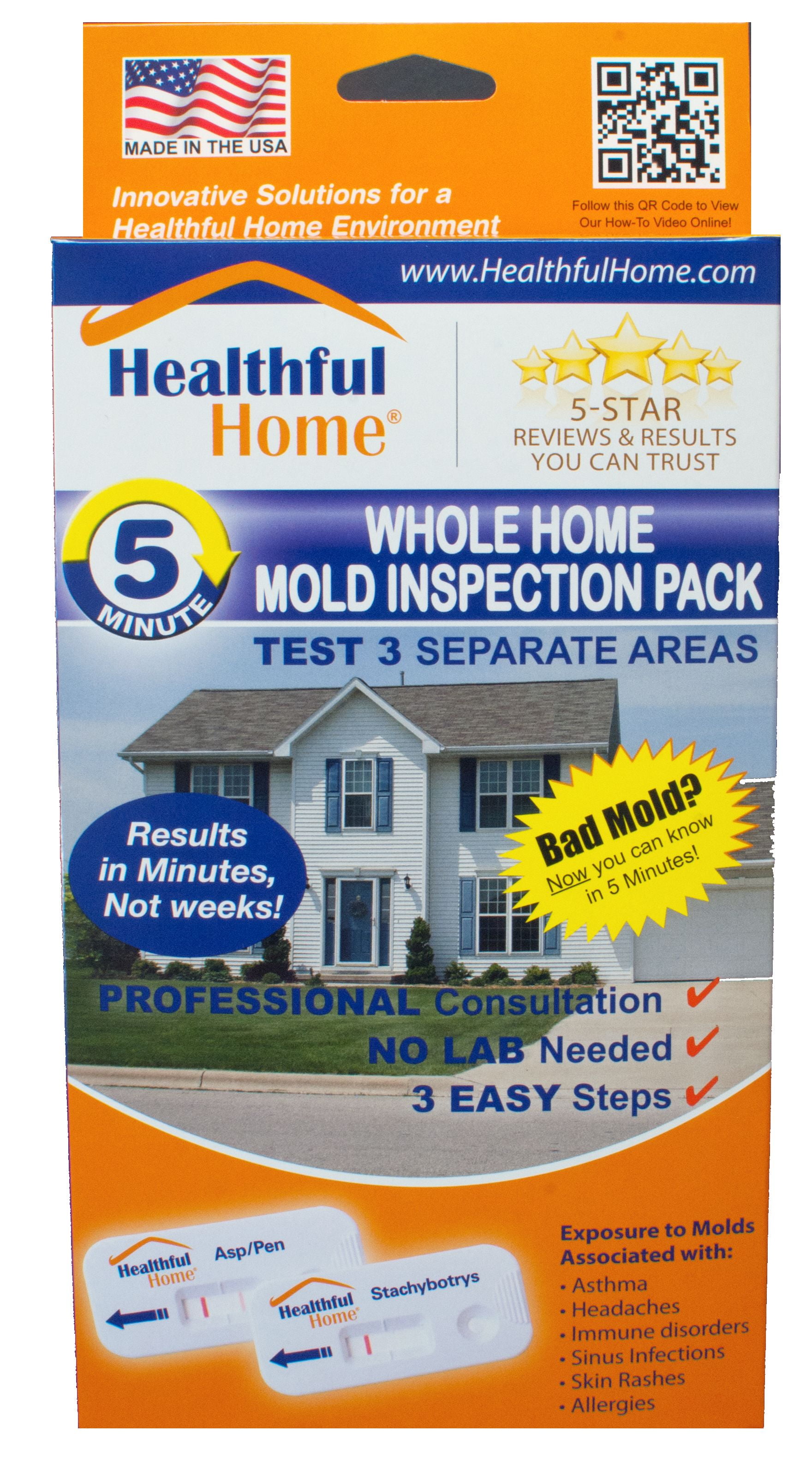 Healthful Home Whole Home Mold Inspection Pack - Tests 3 Separate Areas ...
