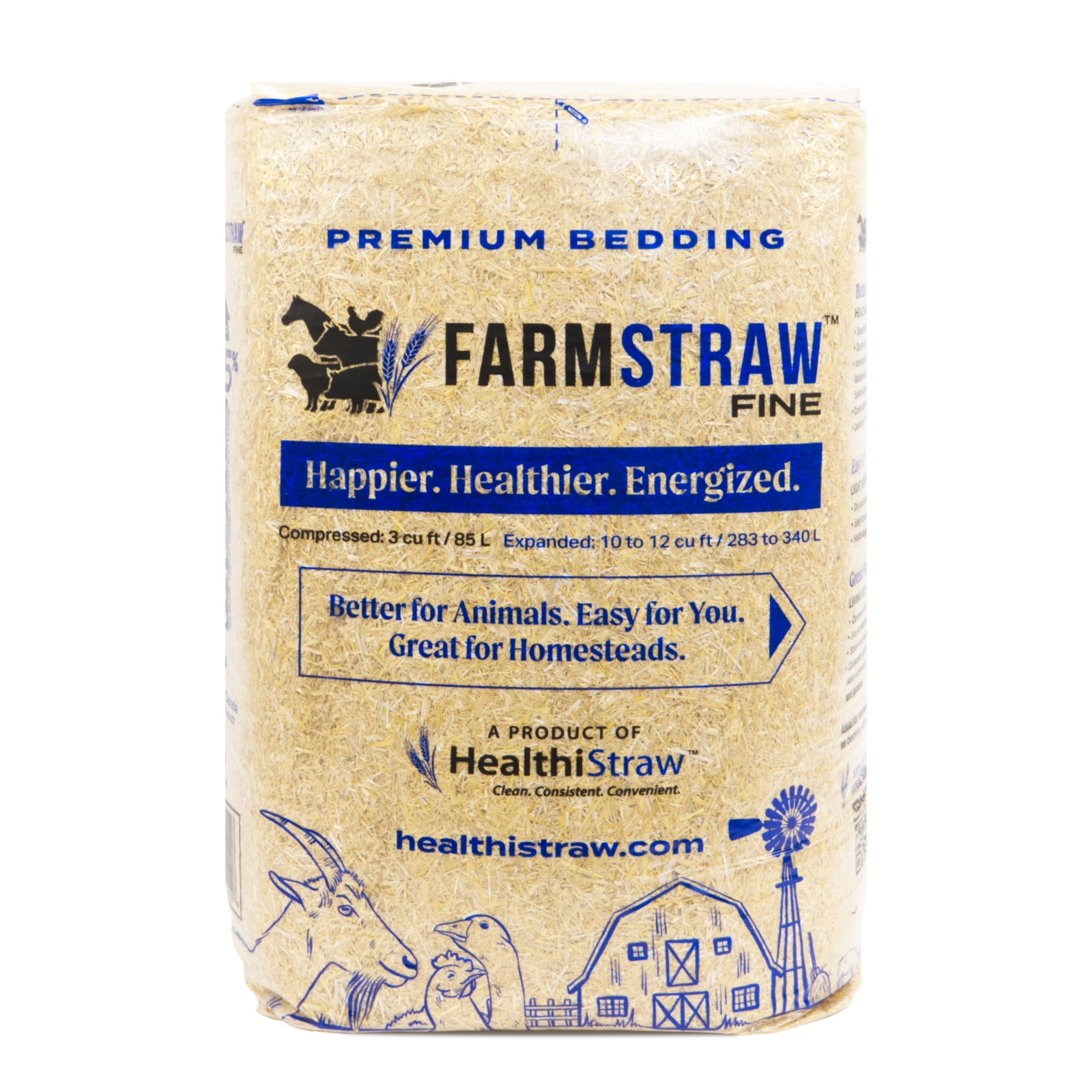 HealthiStraw FarmStraw Clean, All-Natural, Sustainable Premium Animal ...