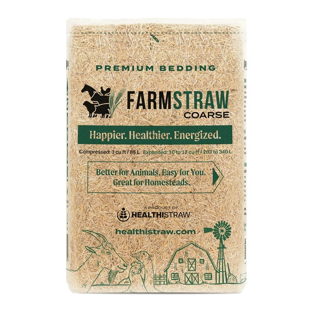 HealthiStraw FarmStraw Coarse Cut, 3 cu ft - All-Natural Sustainable ...