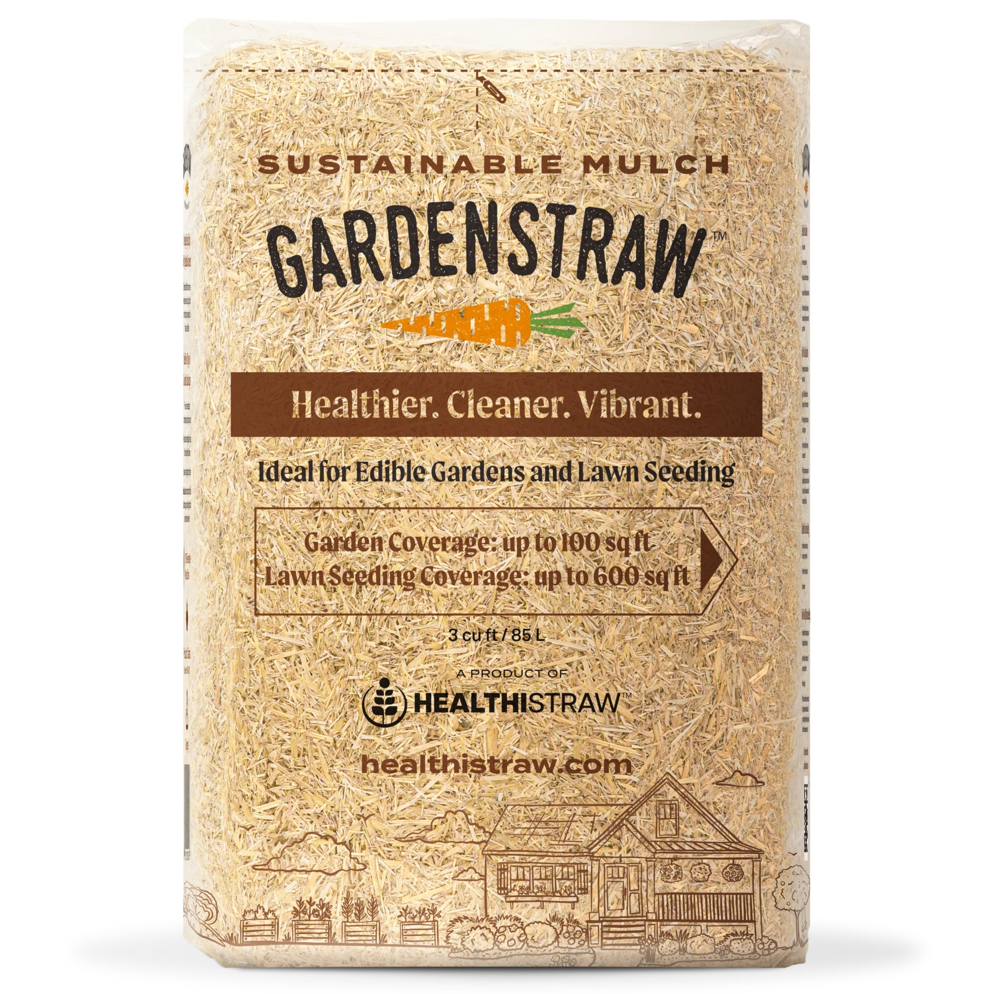 HealthiStraw Natural Vegetable Garden Straw Mulch for Soil Health, Lawn ...
