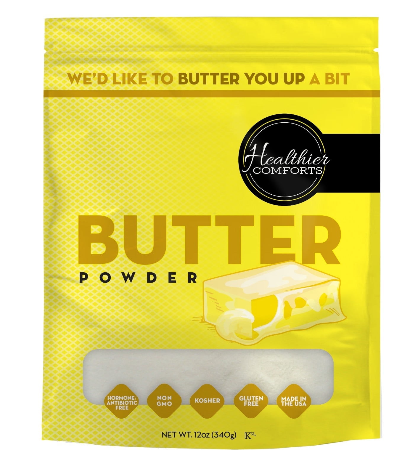 Healthier Comforts Butter Powder 12oz | Dehydrated, Shelf Stable Butter ...