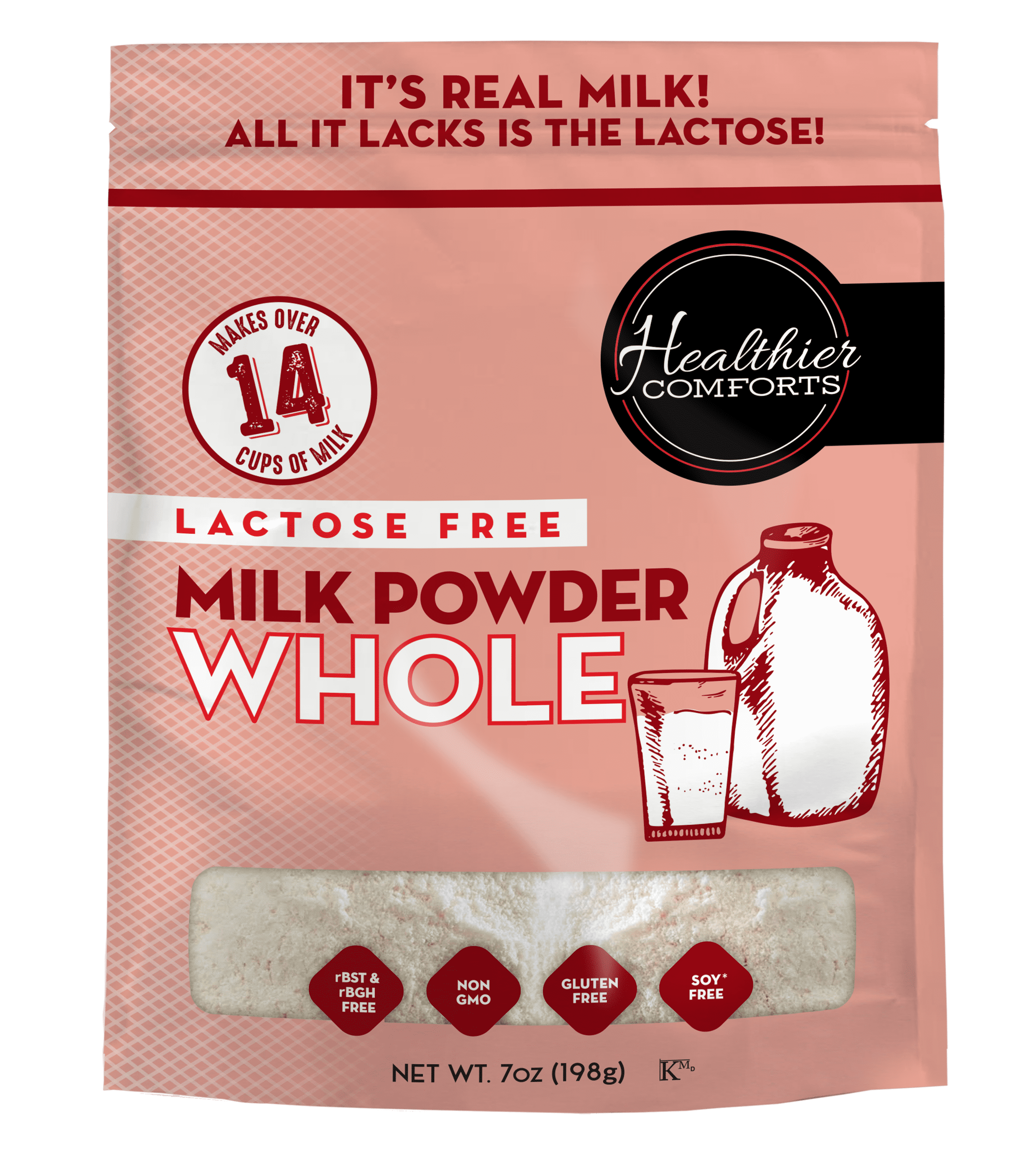 Healthier Comforts Lactose Free Whole Milk Powder 7oz - Walmart.com