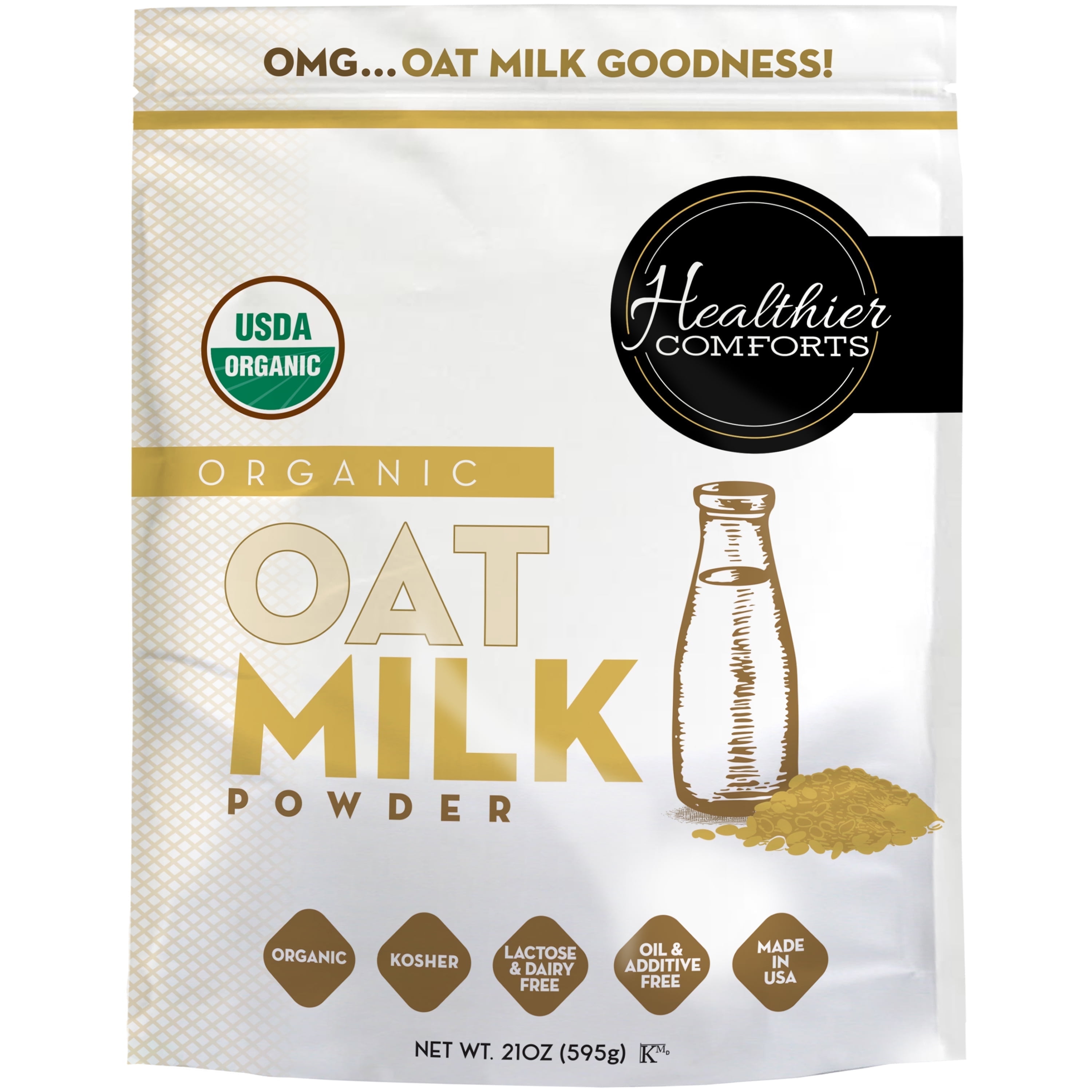 Healthier Comforts Organic Oat Milk Powder 21oz | Natural and Plant ...
