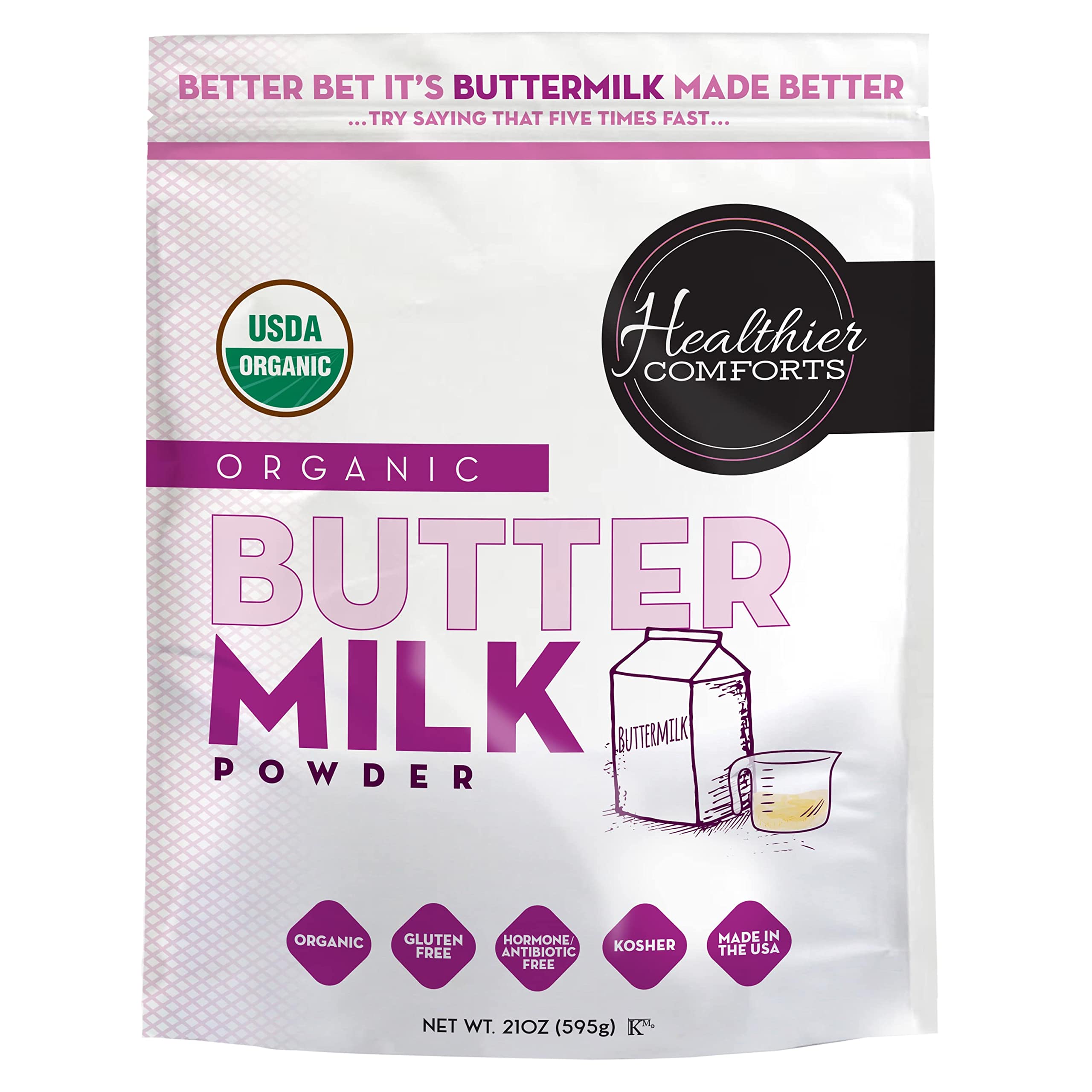 Healthier Comforts Organic Buttermilk OLF24 Powder | USDA Certified ...