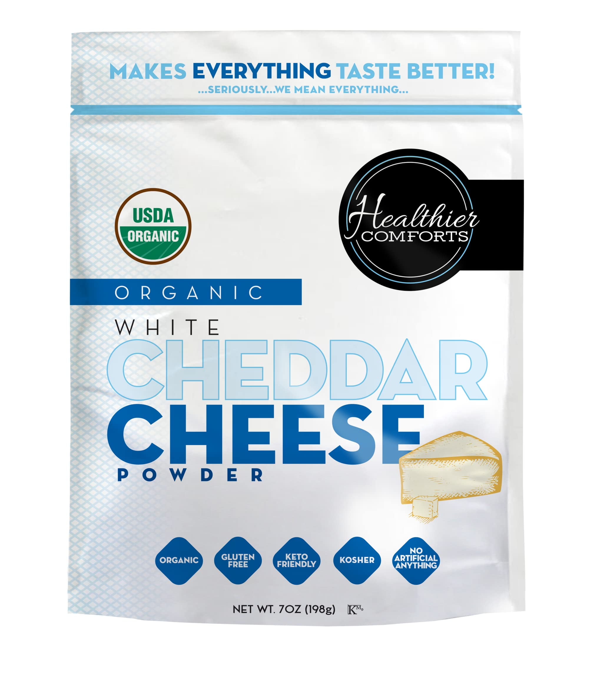 Healthier Comforts Organic White DEF29 Cheddar Cheese Powder | Kosher ...