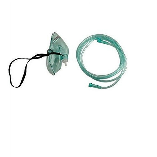 Healthline Adult Mask With 7 Inch Tubing, Portable Oxygen Mask With ...